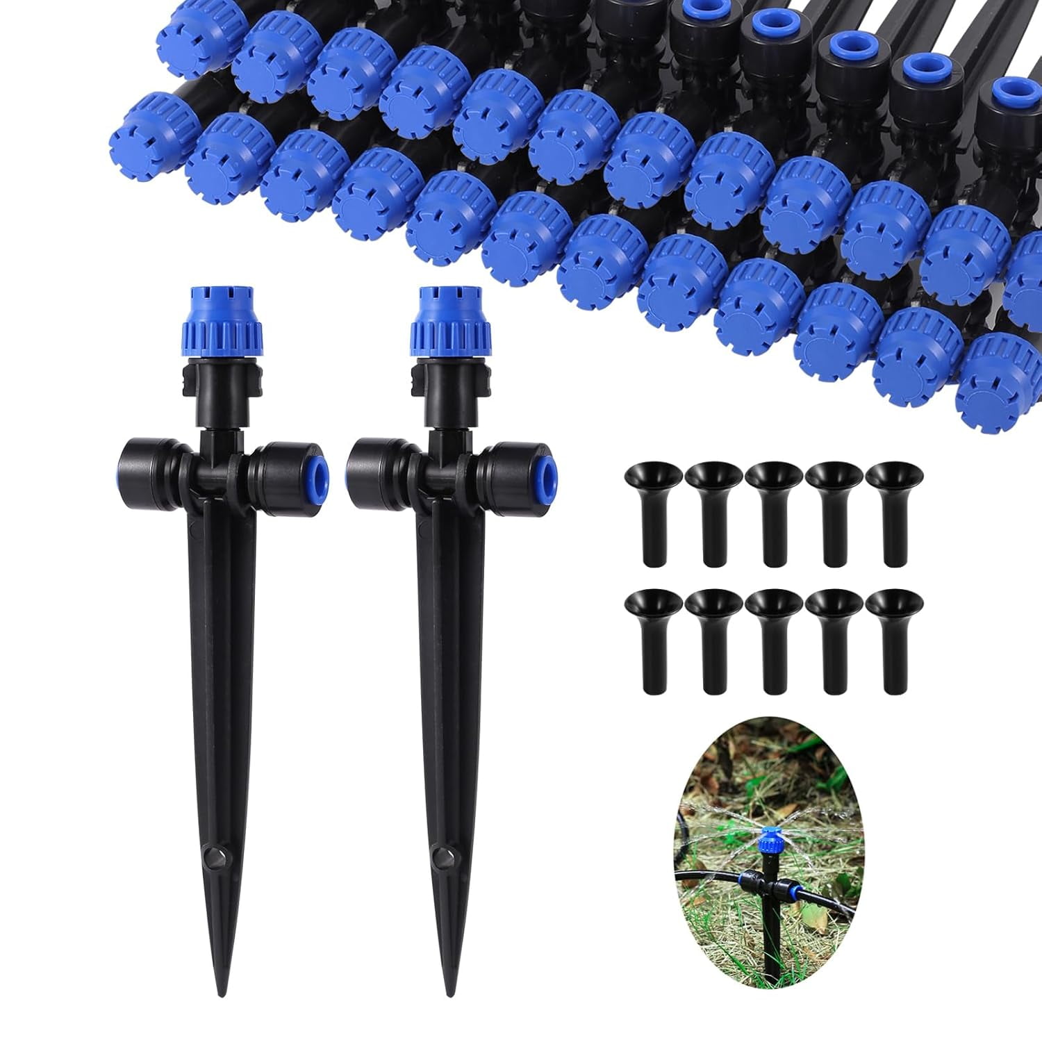 Adjustable 360 Degree Drip Irrigation Emitters with Push-to-Fit ...