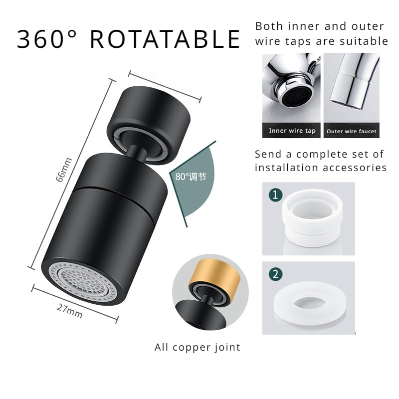 Adjustable 360掳 Rotary Faucet Splashproof Kitchen Faucet Spray Head ...