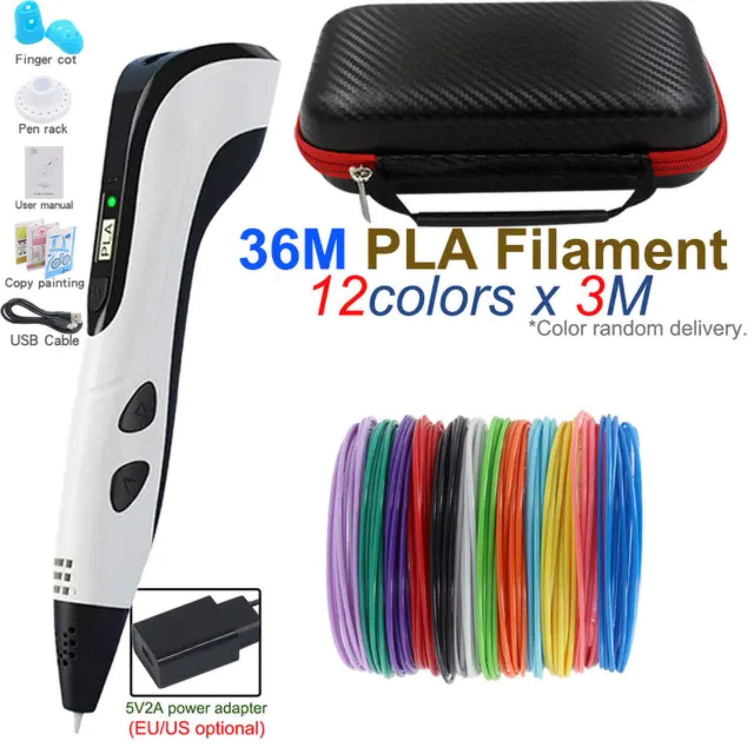 Adjustable 3D Creative DIY Drawing Pen with 3 Speed Settings Featuring ...