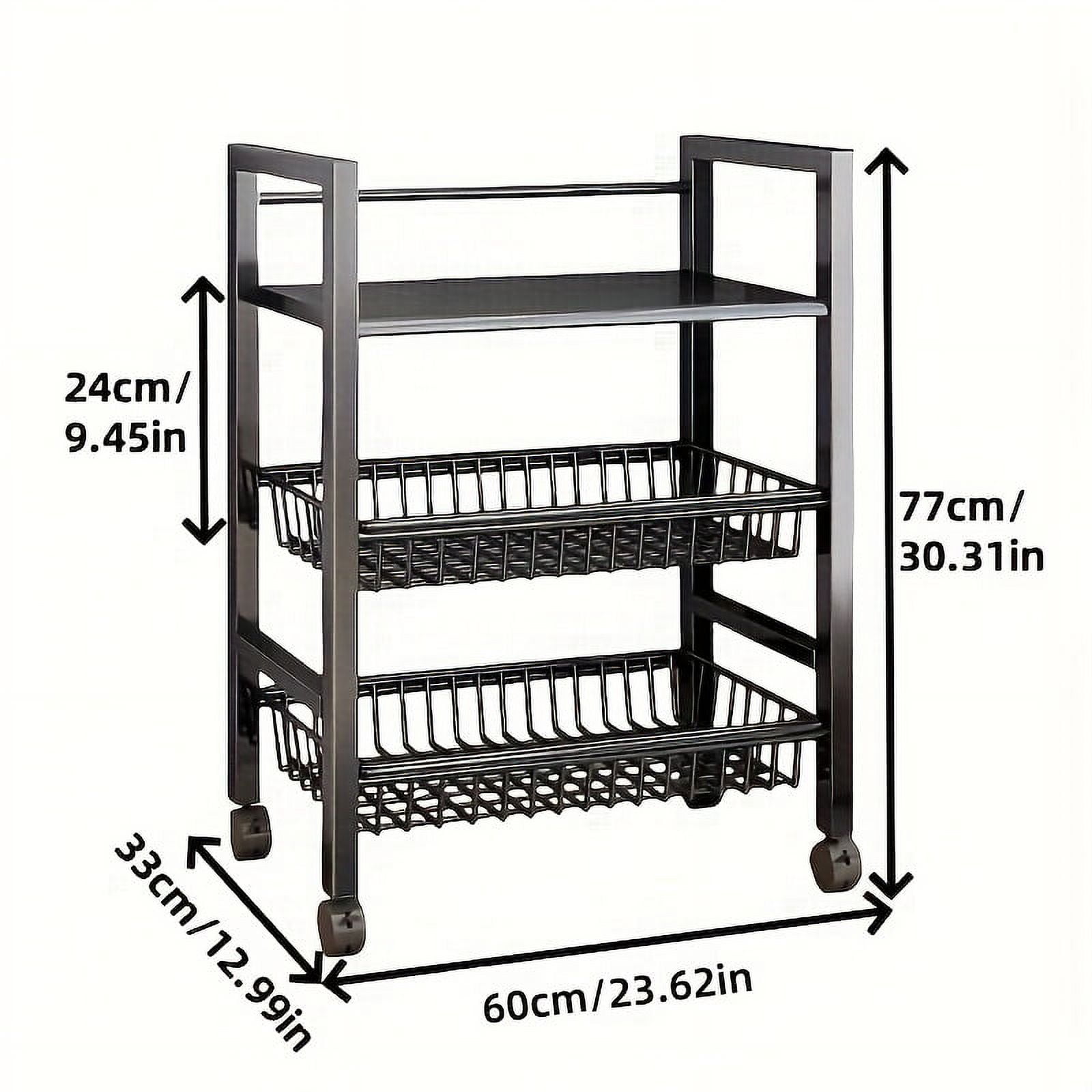 Adjustable 4-Storey Metal Shelf Rack - 1pc Movable Storage Rack With 3 ...