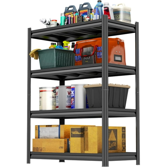Adjustable 4-Tier Garage Shelving, Heavy Duty Steel Storage Rack, High ...