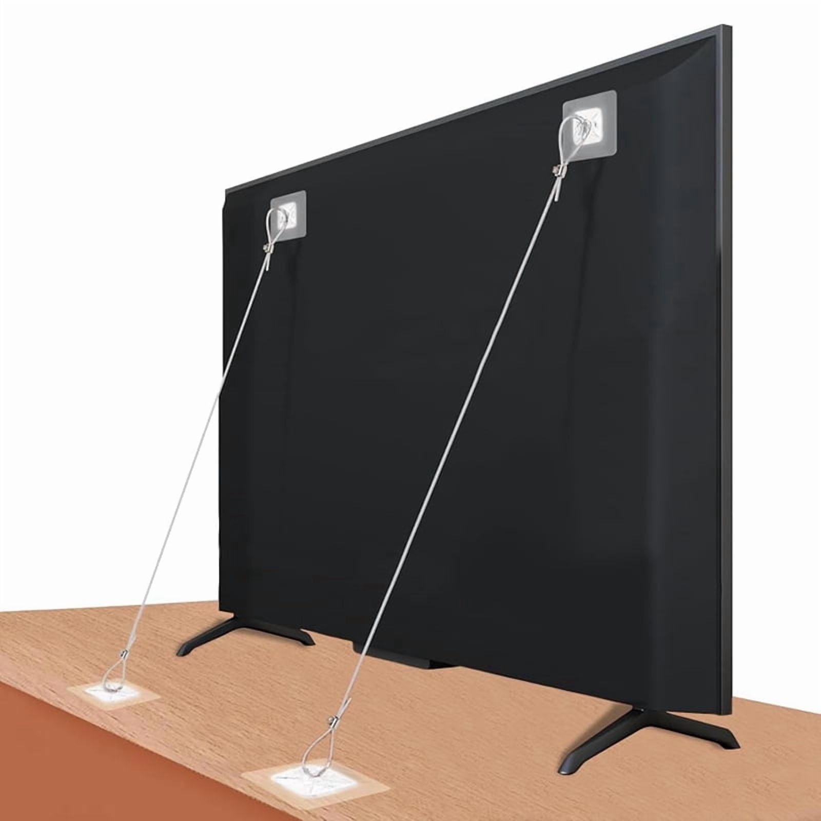 Adjustable 42inch TV Safety Straps Kit, No-Drill Anti-Tip Anchors for ...