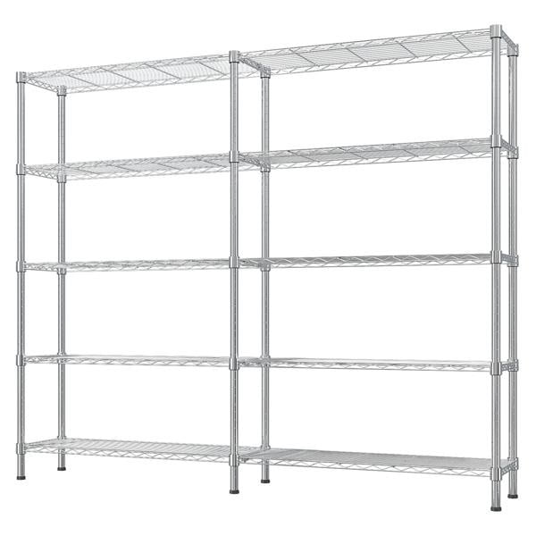 Adjustable 5-Tier Double Row Kitchen Shelves - Freely Adjustable Layer ...