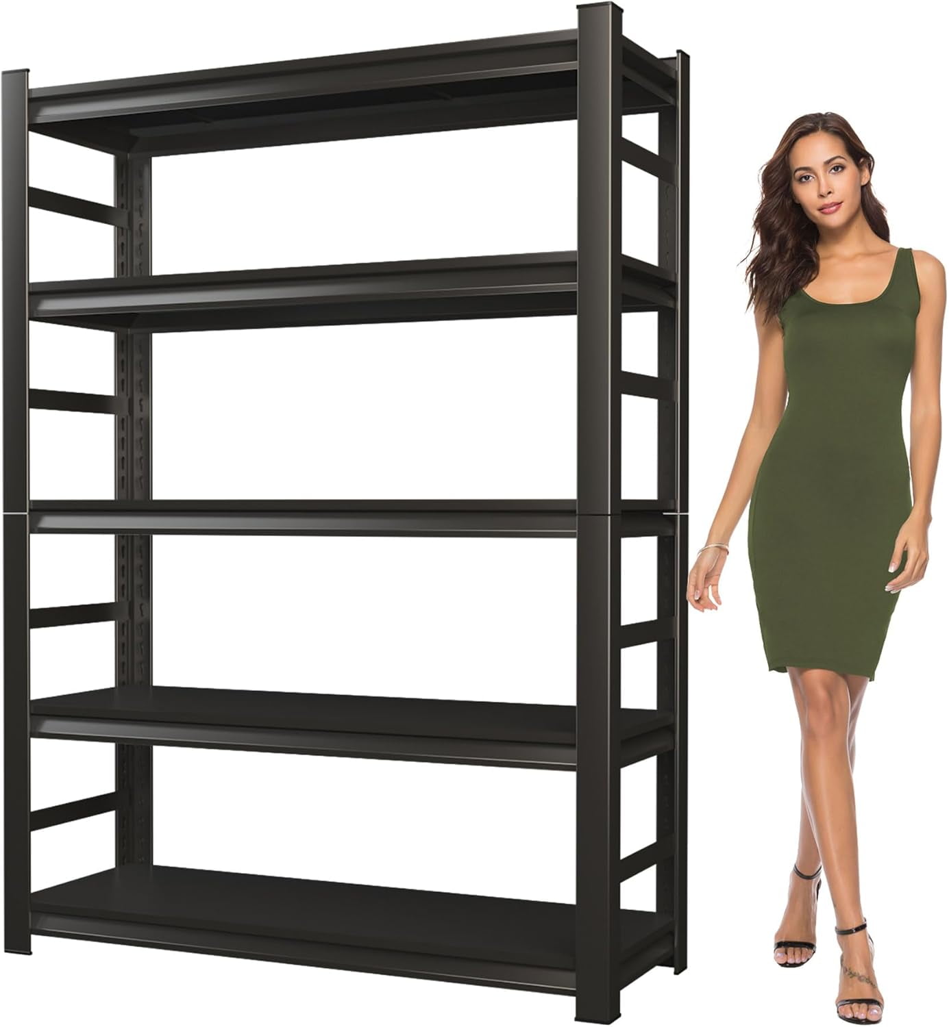 Adjustable 5-Tier Garage Shelving, Heavy Duty Steel Storage Rack, High ...