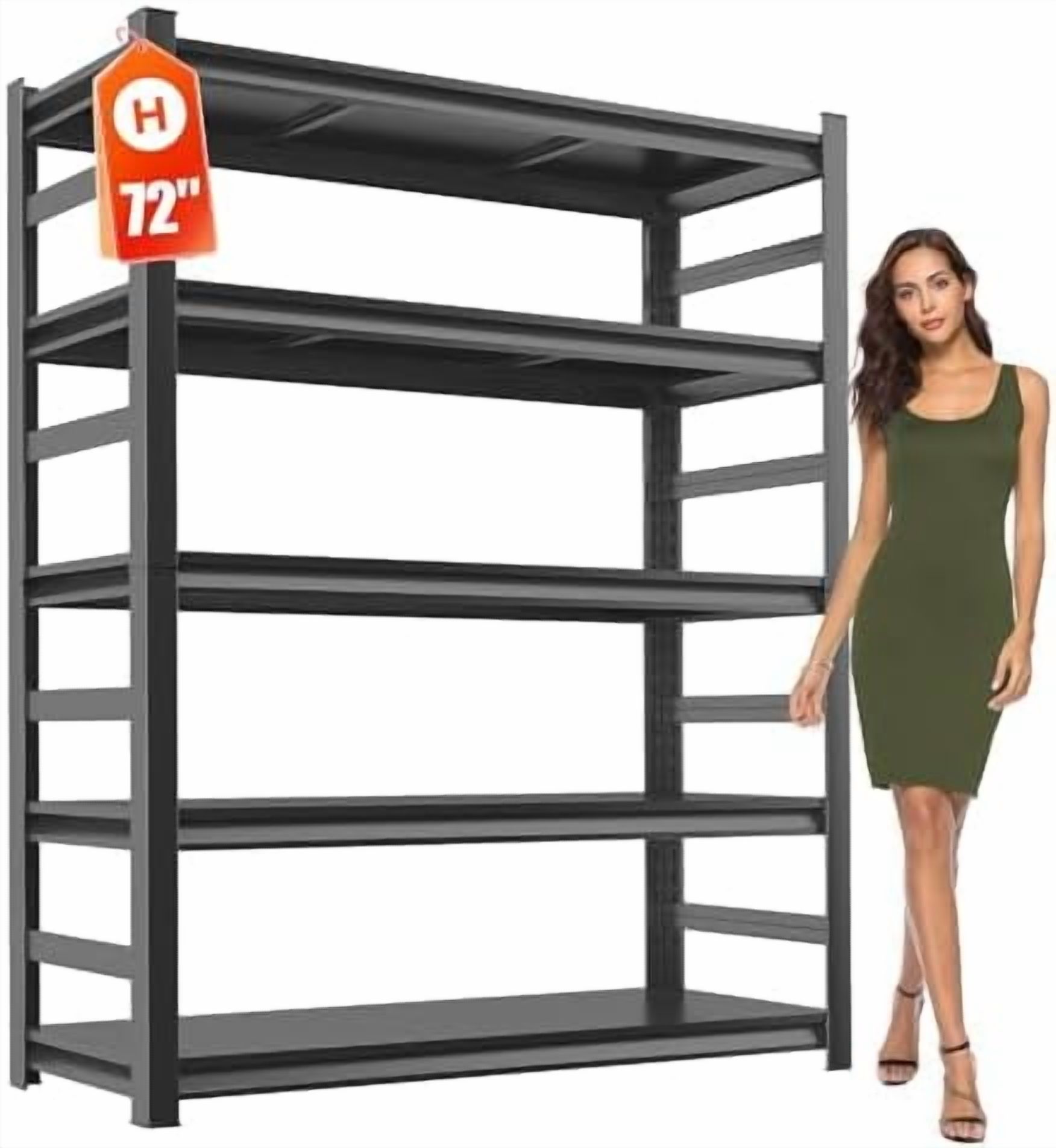 Adjustable 5-Tier Garage Shelving, Heavy Duty Steel Storage Shelves ...