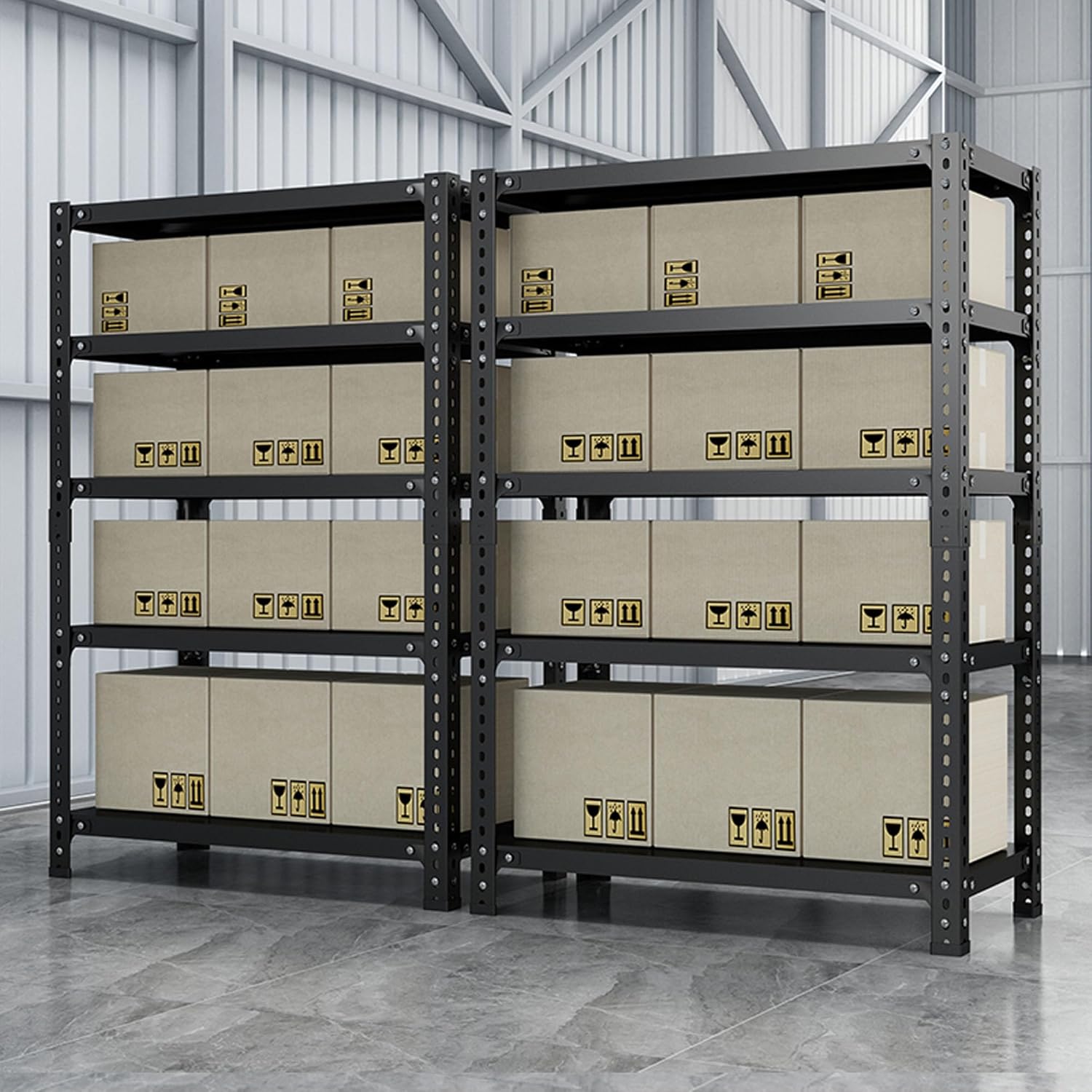 Adjustable 5 Tier Shelving Unit, Utility Kitchen Storage Rack, Metal ...
