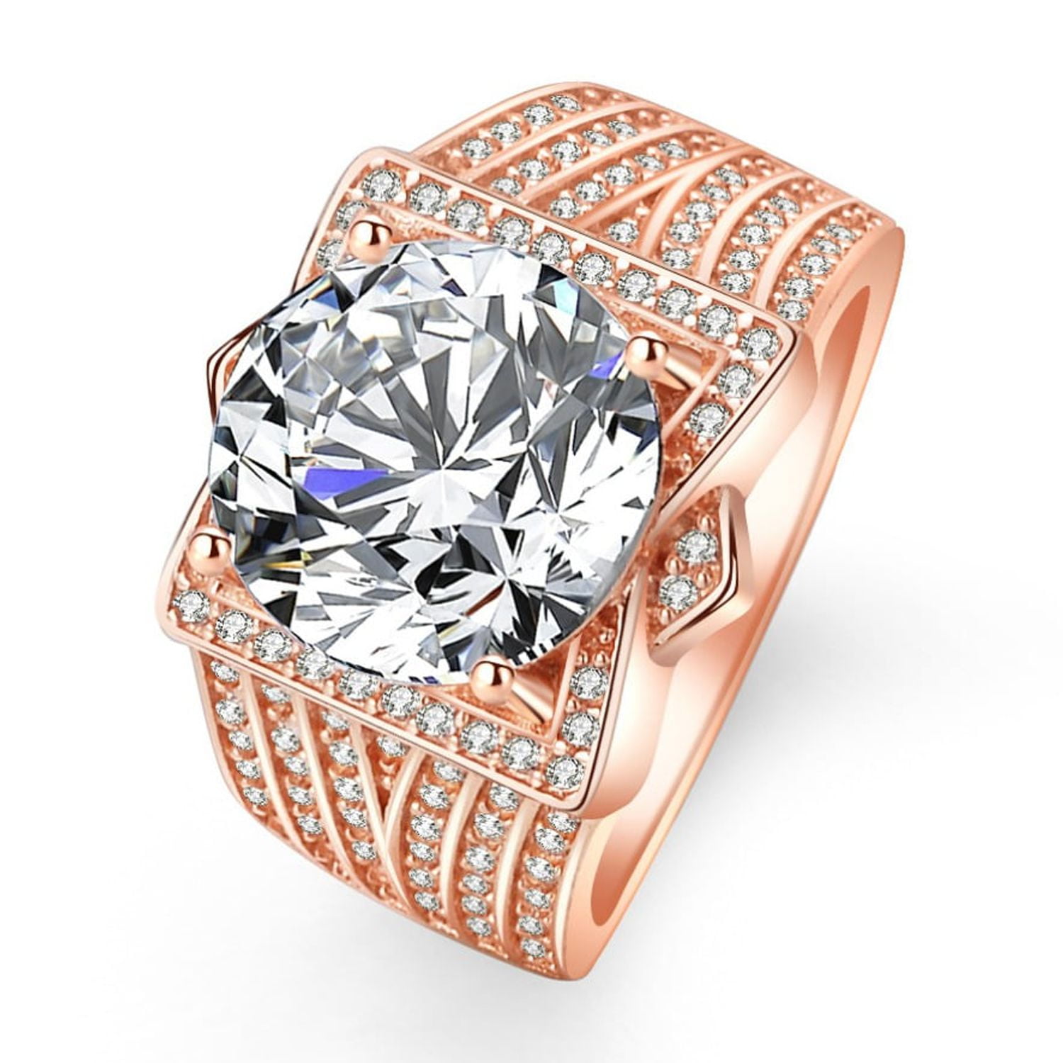 Adjustable 5ct Moissanite Rings for Men 18K Gold Plated S925 Sterling ...