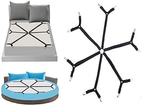 Adjustable 6 Way Bed Sheet Straps Clips, Elastic Bed Sheets Straps ...