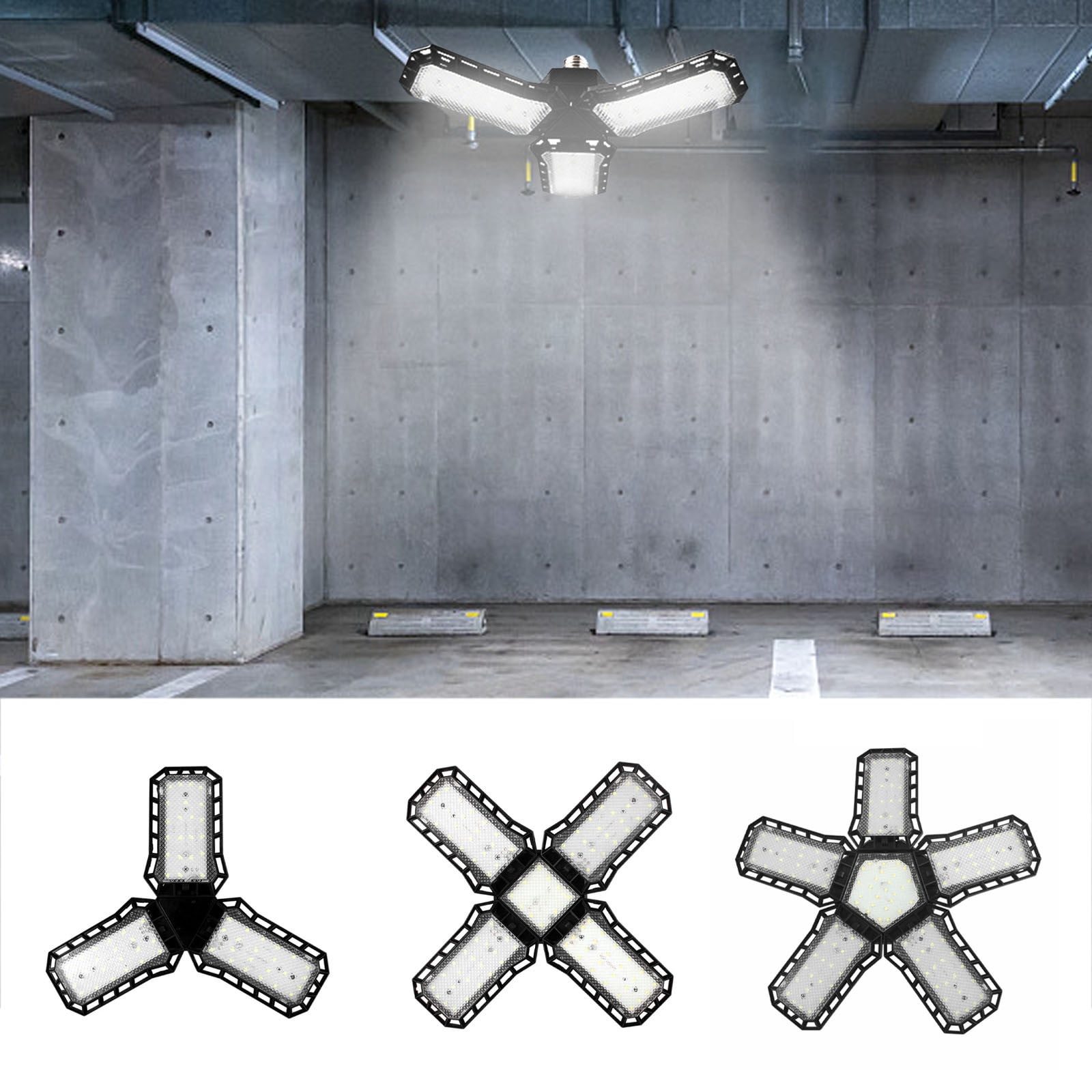 Adjustable 60W LED Plug Garage Ceiling Shop Light Fixtures - Walmart.com