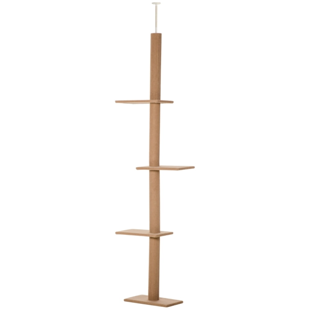Adjustable 8.5ft Floor-to-Ceiling Cat Tree with 4 Platforms, Light ...