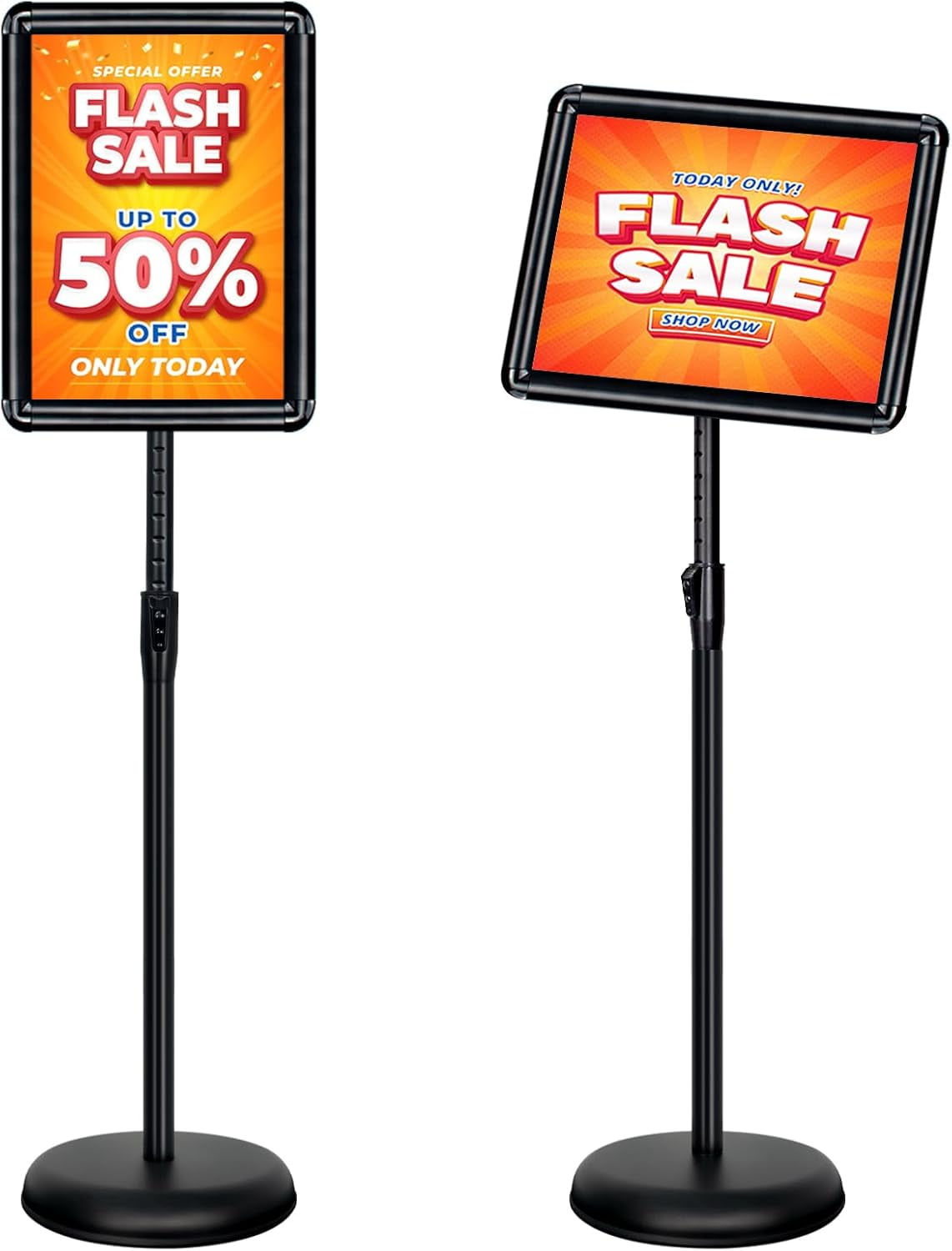 Adjustable 8.5x11 Inch Pedestal Poster Sign Stand with Heavy Duty Floor ...