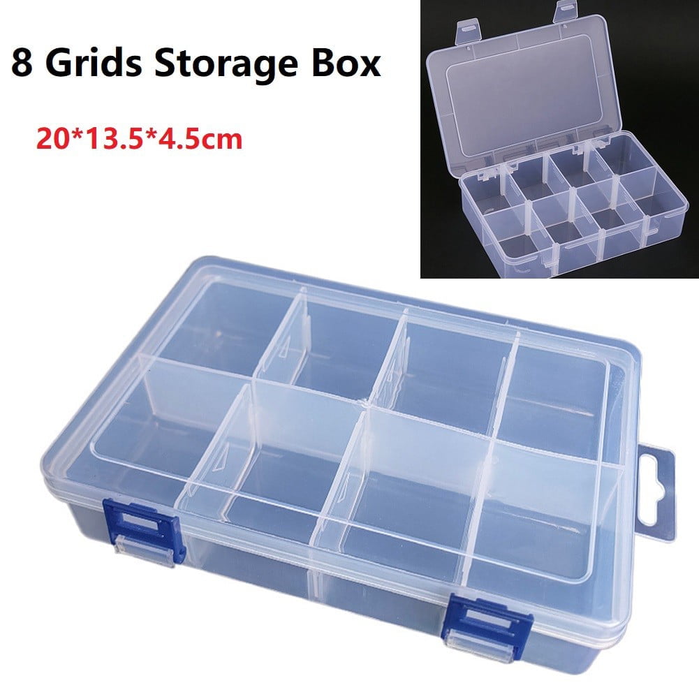 Adjustable 8 Grids Compartment Plastic Storage Box Screw Holder Case ...