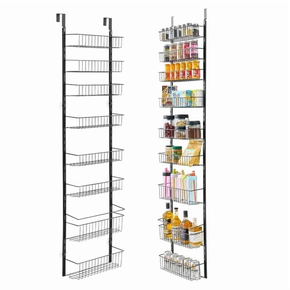 Adjustable 9-Tier Over Door Pantry Organizer-Space-Saving Hanging ...