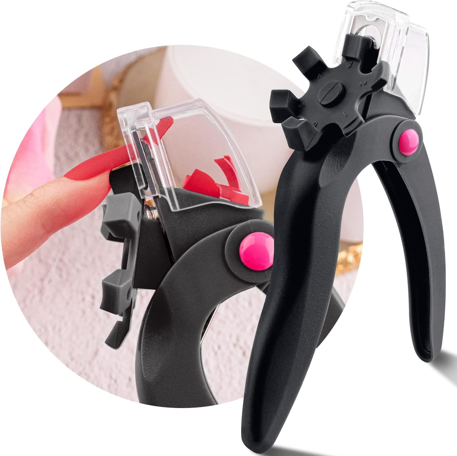 Adjustable Acrylic Nail Clippers with Sizer, Catcher and Length ...