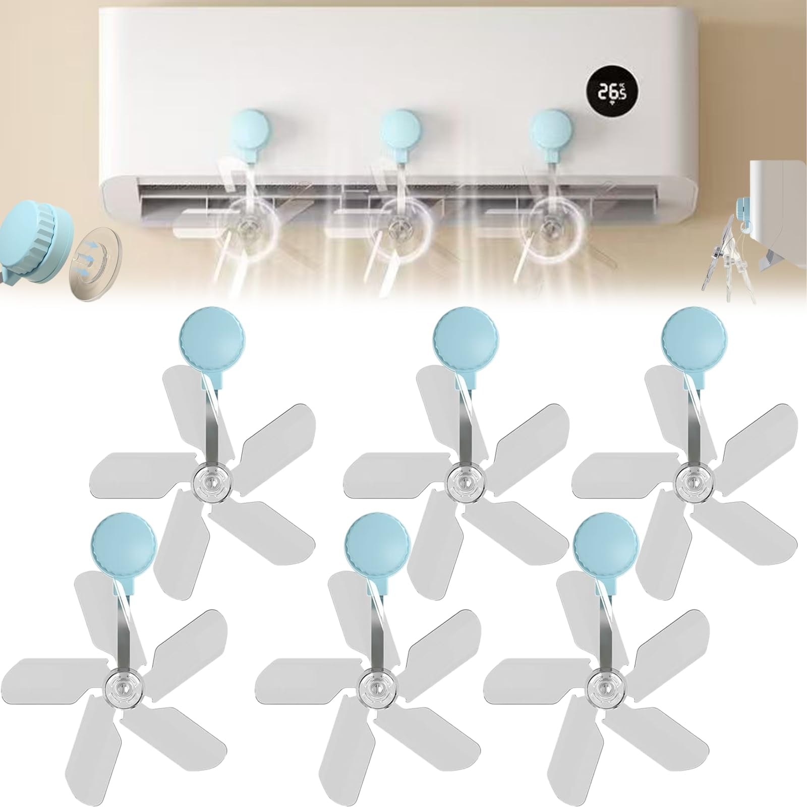 Adjustable Air Conditioner Wind Deflector Fan, Suction Cup Ac Vent ...