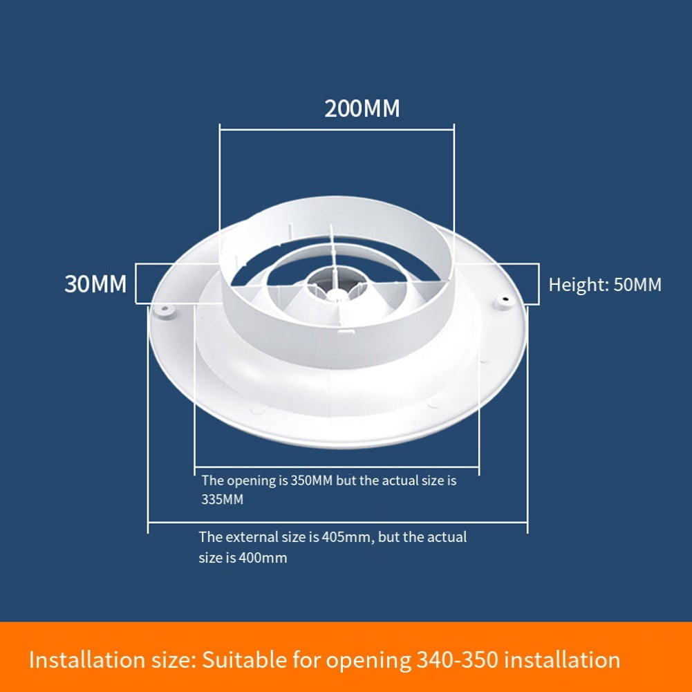 Adjustable Air Ventilation Cover Round Ducting Ceiling Wall Hole ABS ...