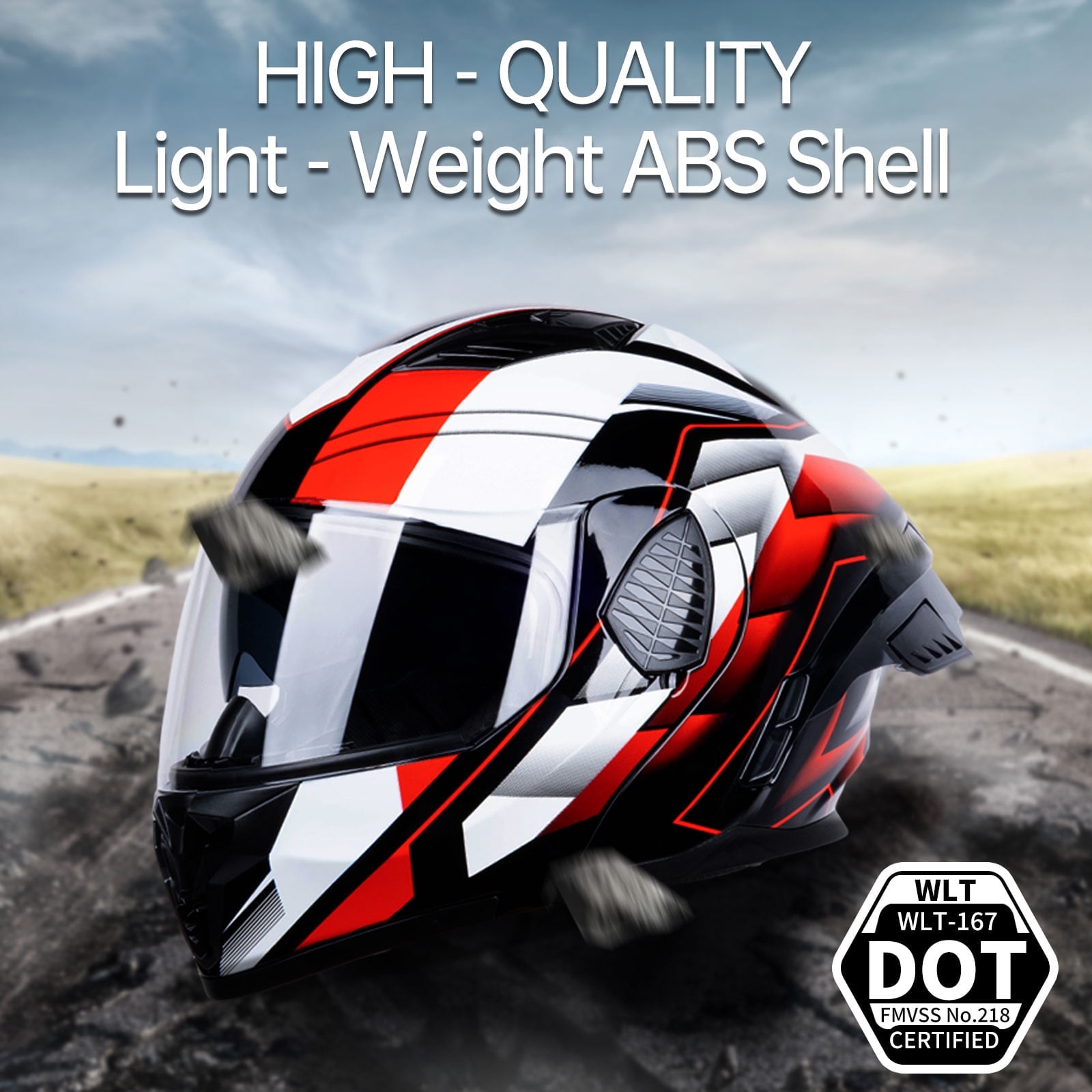 Adjustable Air Vents Full Face Modular Motorcycle Helmets Dual Visor ...