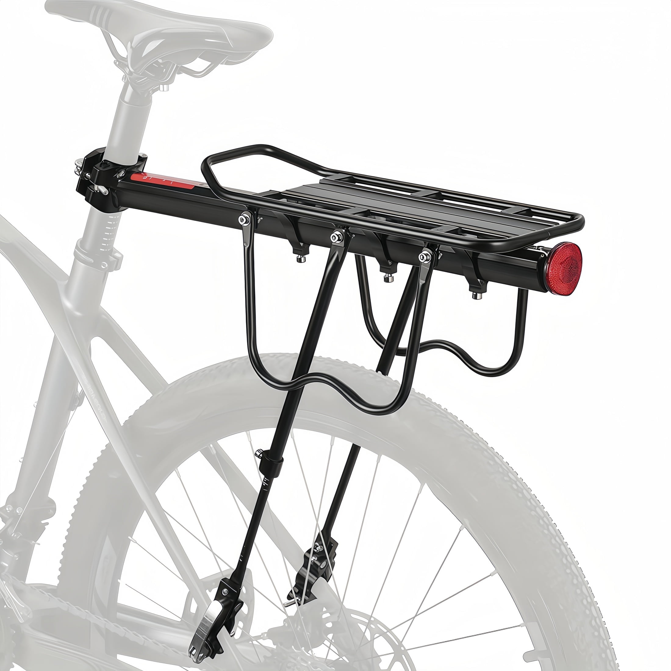 Adjustable Alloy Steel Bike Rear Rack - 110LB Cargo Carrier w/Reflector ...
