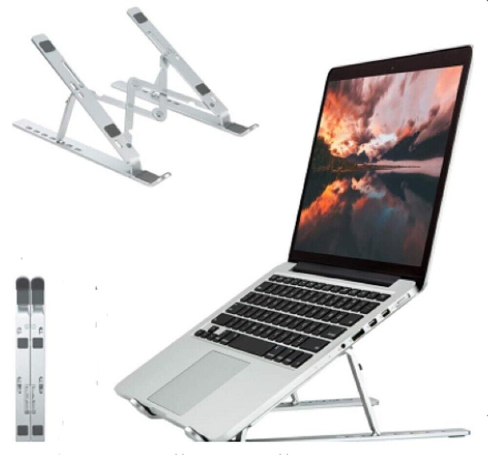 Adjustable Aluminum Laptop Stand - Portable Desk Riser, Ergonomic ...