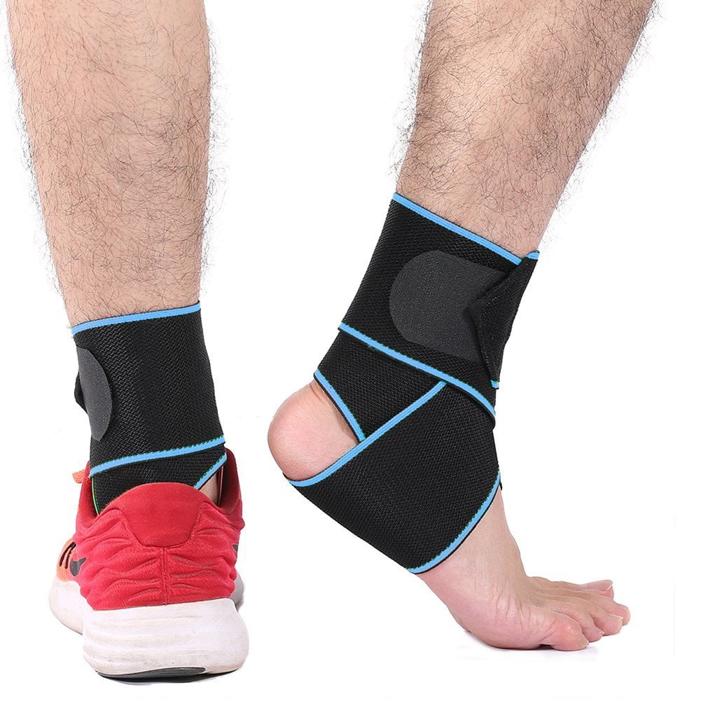 Adjustable Ankle Support Brace, 1 Pair Elastic Foot Compression Wraps ...