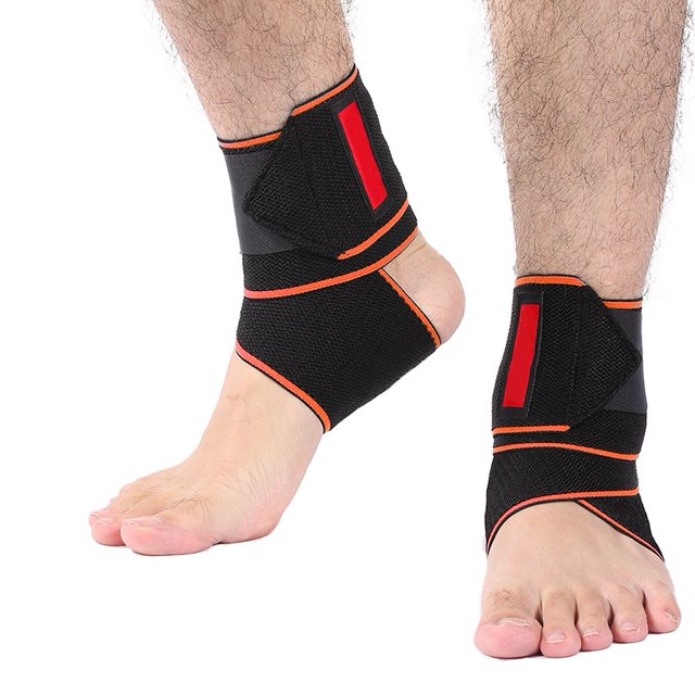 Adjustable Ankle Support Brace 1 Pair Elastic Foot Compression Wraps ...