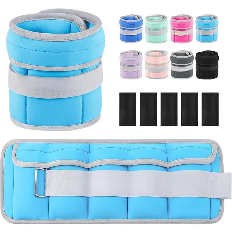 Adjustable Ankle Weights for Women Men Kids 1/2/3/4/5/6/8/10/12/20 LBS 1 Pair Wrist Leg Arm ...