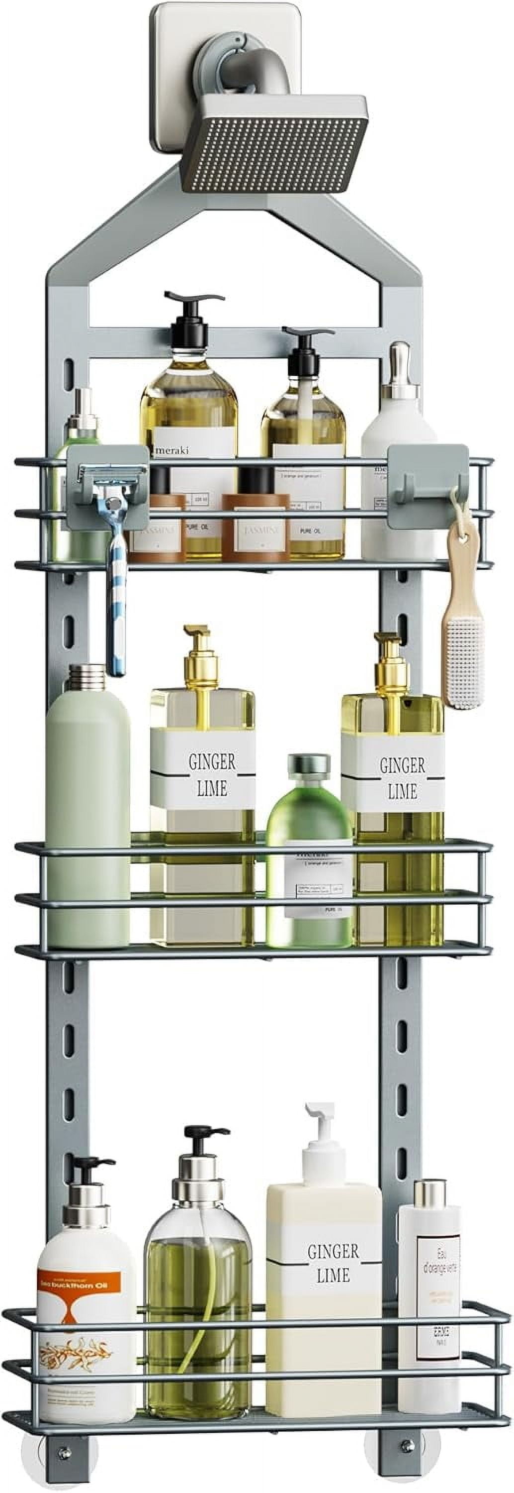 Adjustable Anti-slip Shower Caddy over Shower Head, Rustproof Bathroom ...