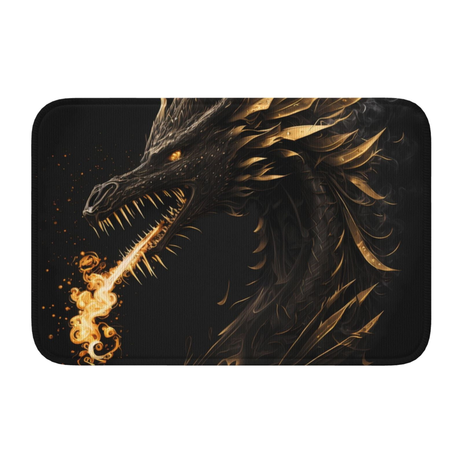 Adjustable Apron - Bib Apron for Men Women, Black and Gold Fire Dragon ...