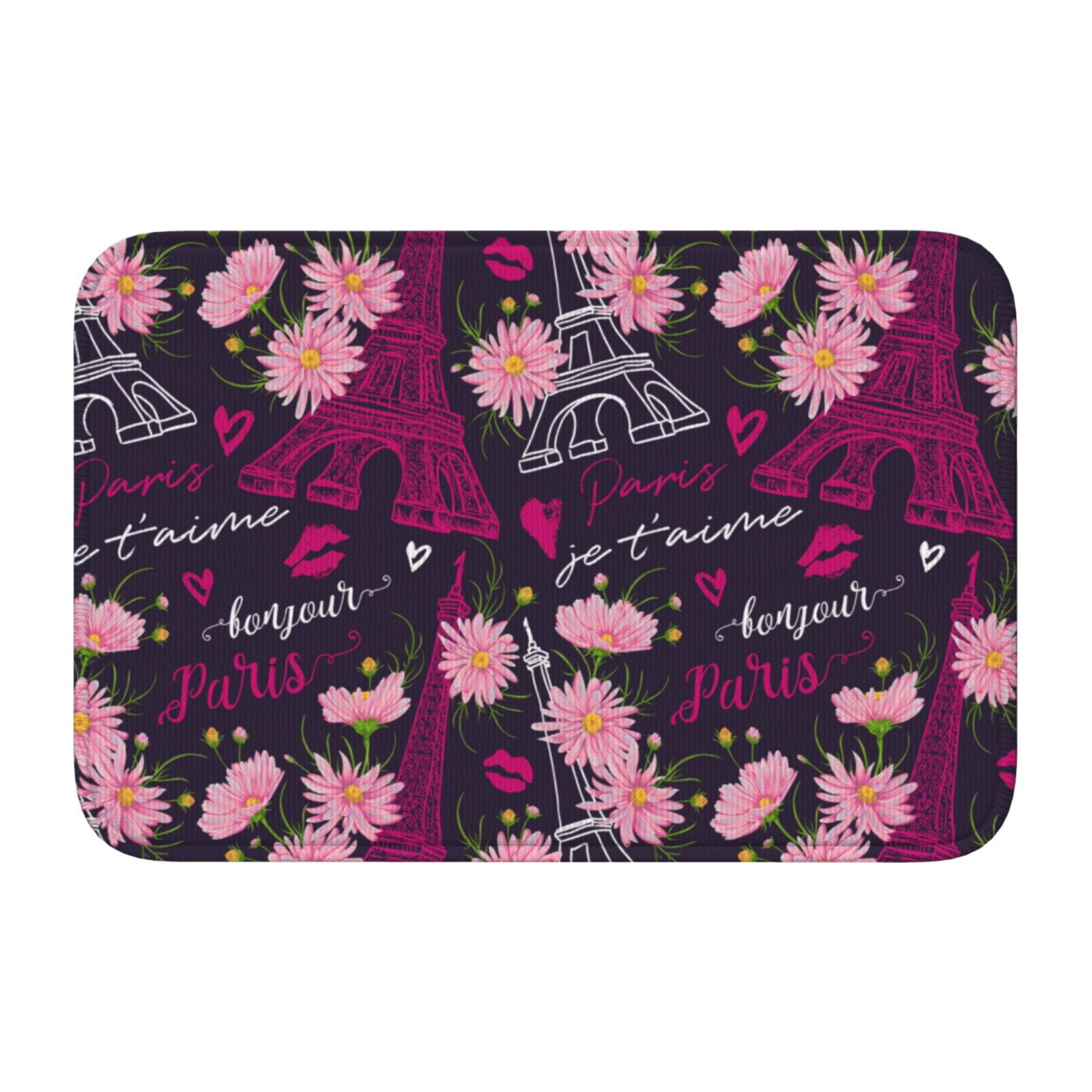 Adjustable Apron - Bib Apron for Men Women, Eiffel Tower flower pink ...