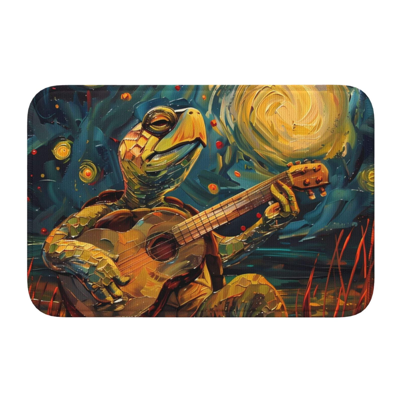 Adjustable Apron - Bib Apron for Men Women, Starry Night Guitar Turtle ...