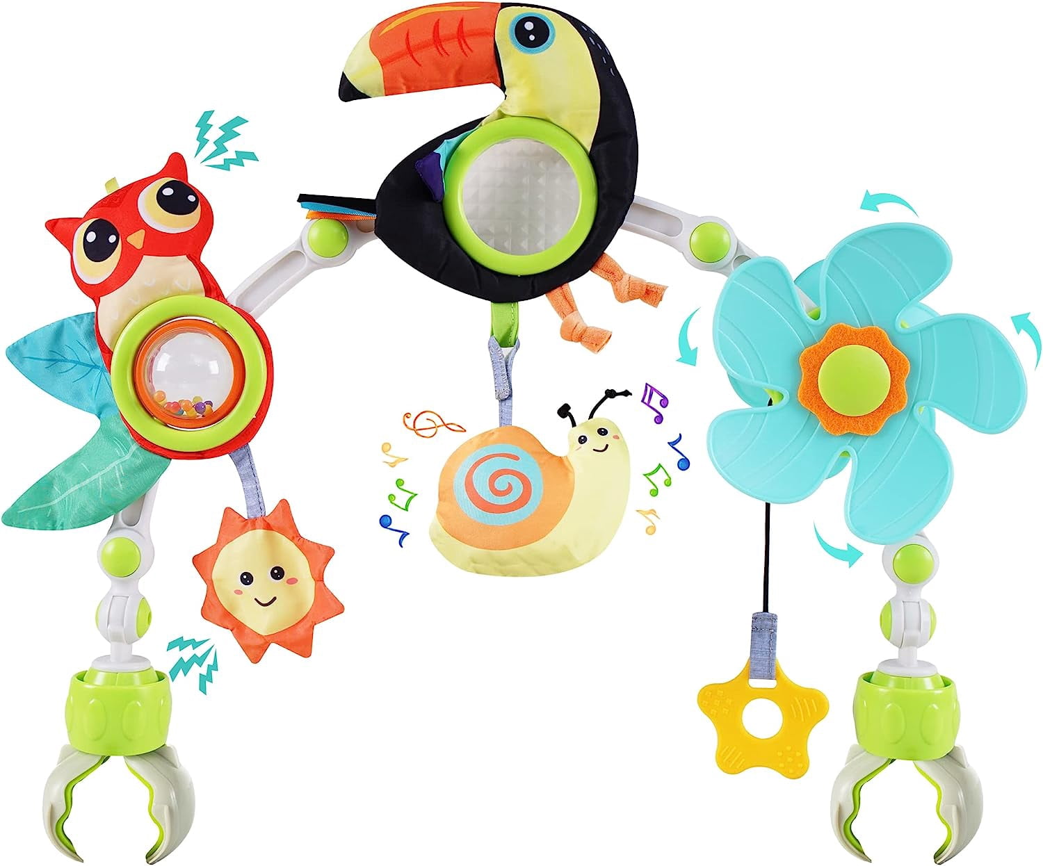 Adjustable Arch Bassinet Toys for Infant & Toddlers, Stroller Arch ...