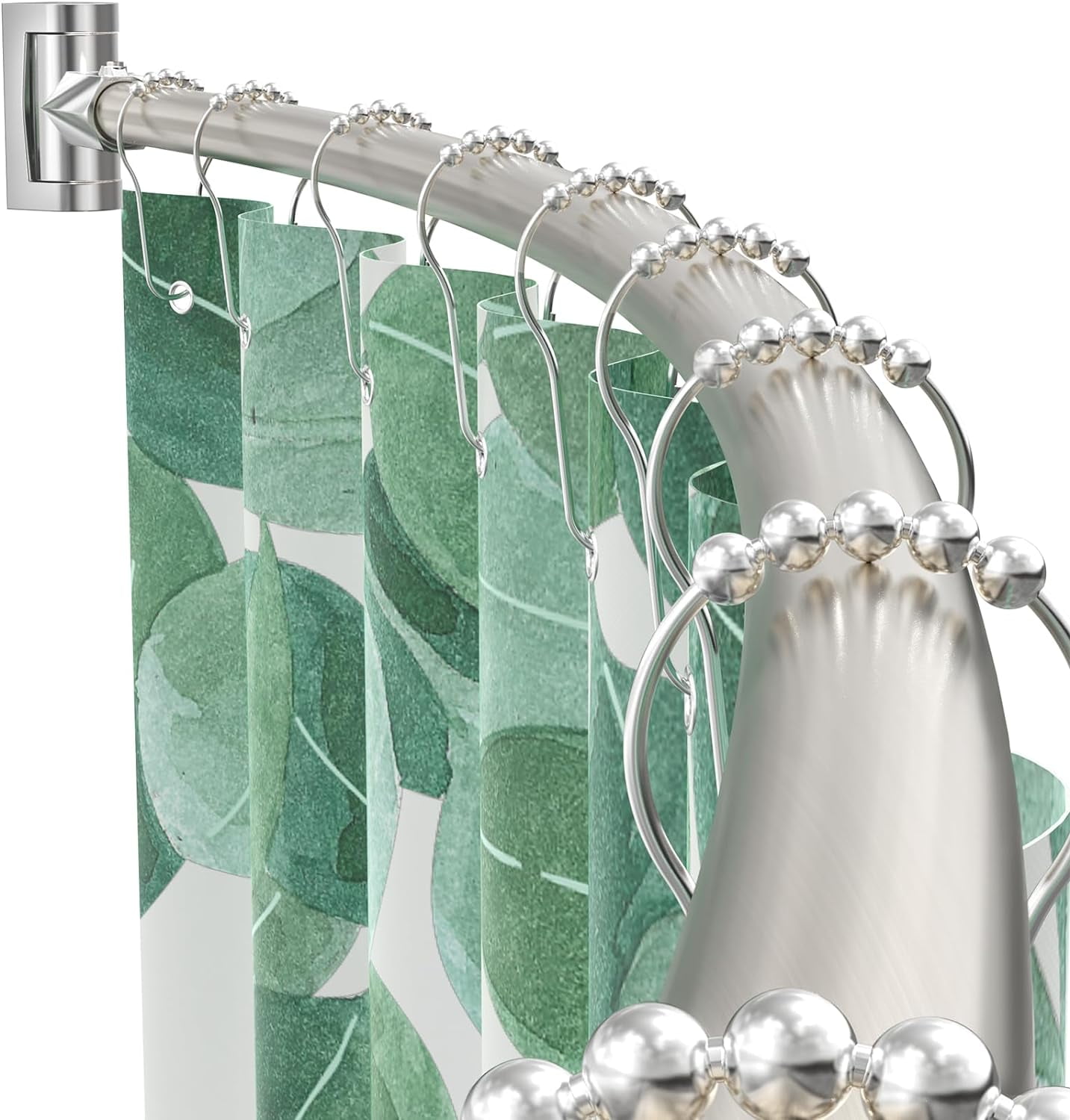 Adjustable Arched Curved Shower Curtain Rod Rustproof Expandable ...