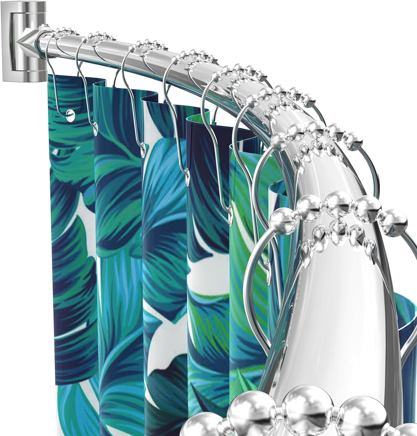 Adjustable Arched Curved Shower Curtain Rod Rustproof Expandable ...