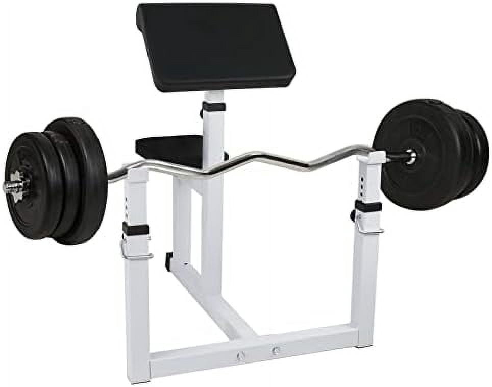 Adjustable Arm Preacher Curl Bench, Bicep Curl Bench Seated Strength ...