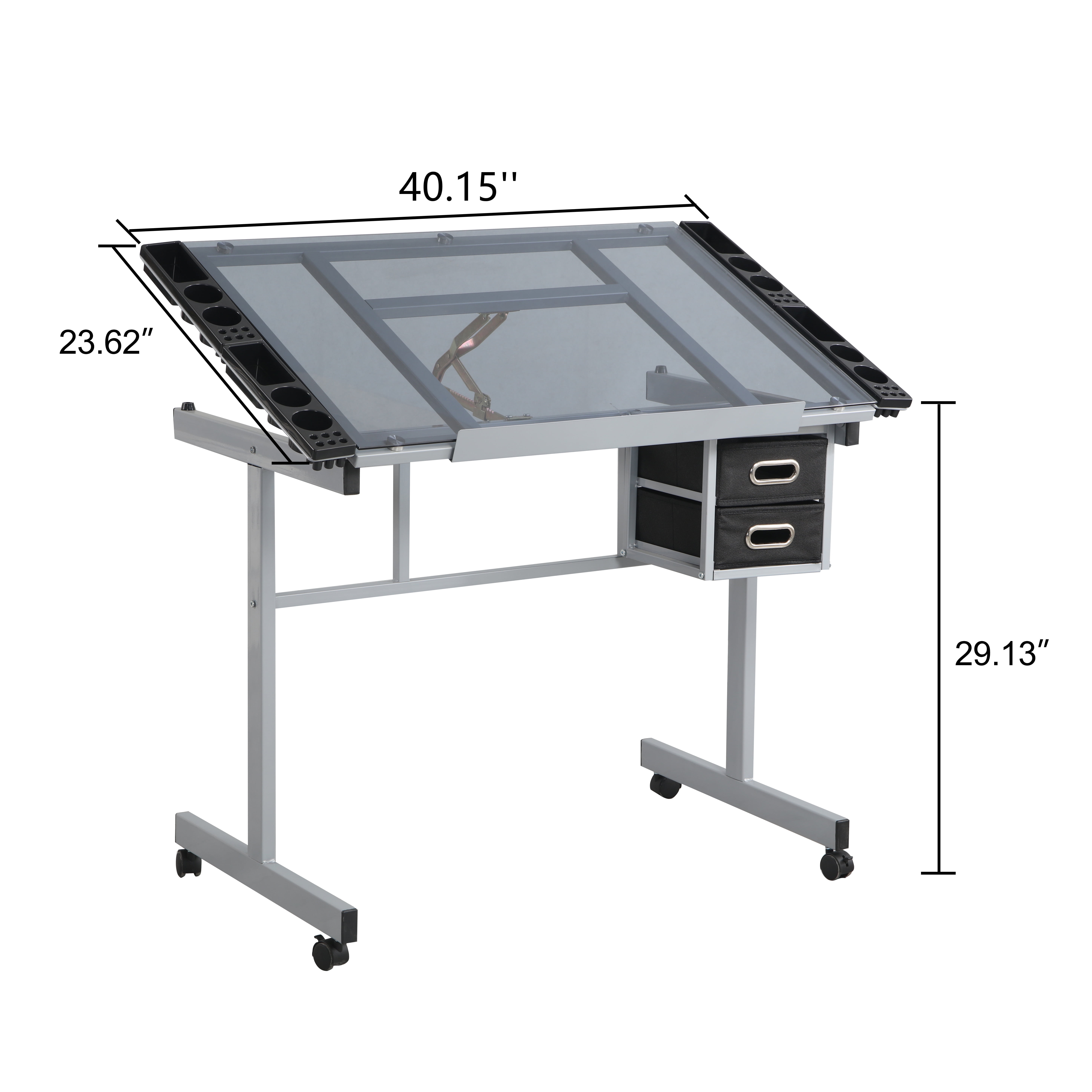Adjustable Art Drawing Desk Craft Station Drafting with 2 fabric ...
