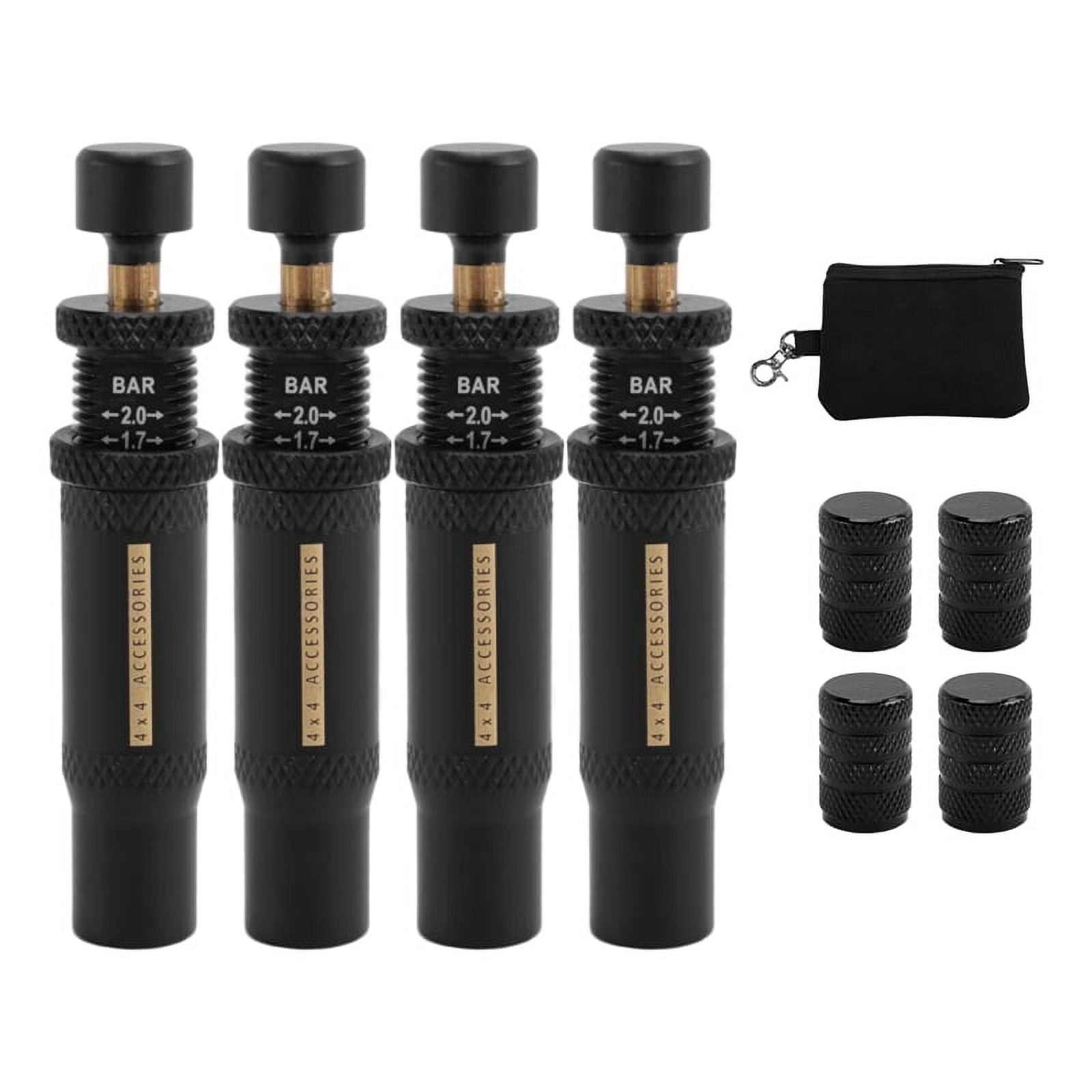 Adjustable Auto-Stop Tire-Deflator Valve Kit (10-30 PSI) 4 PCS Screw-on ...