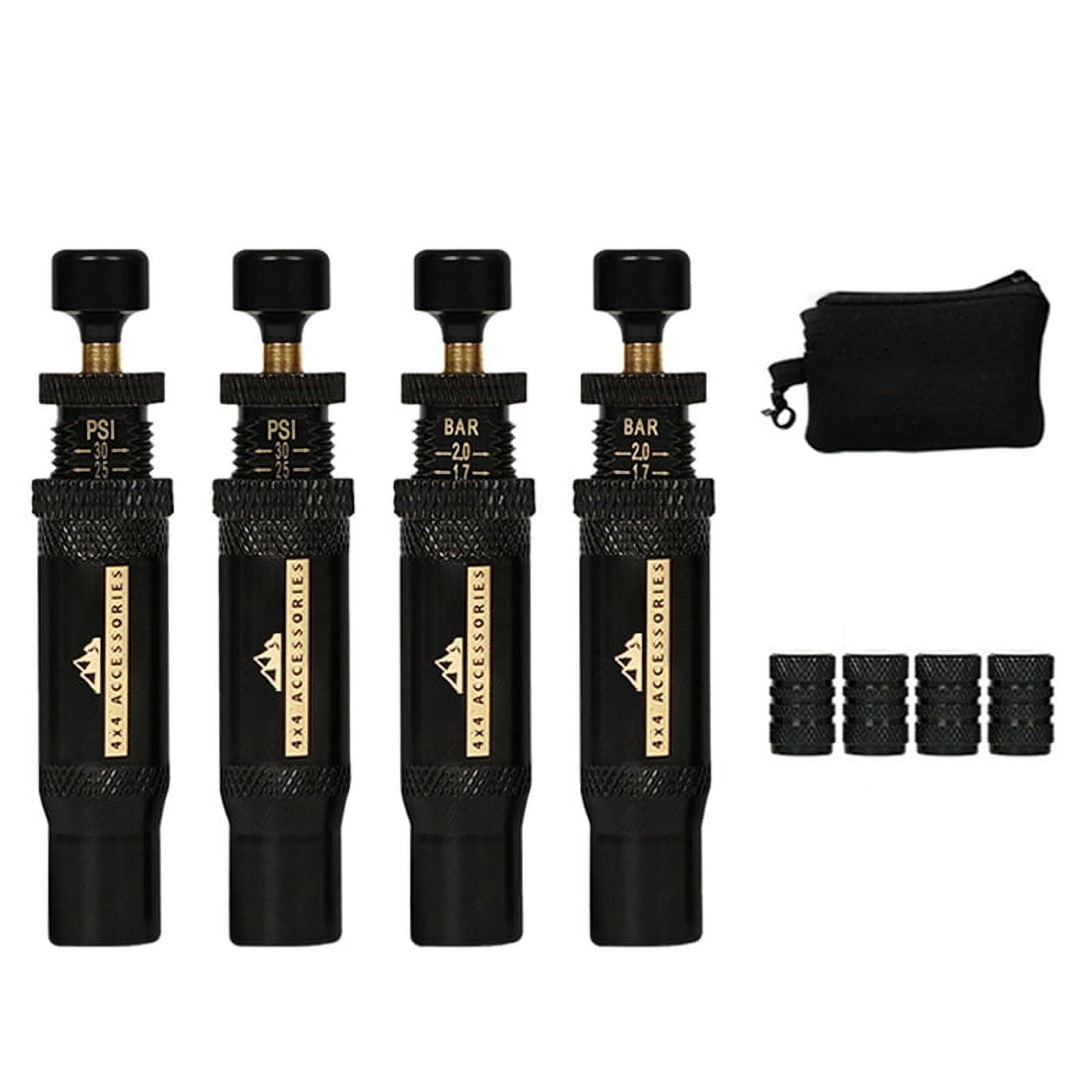 Adjustable Auto-Stop Tire-Deflator Valve Kit (10-30 PSI) 4 PCS Screw-on ...