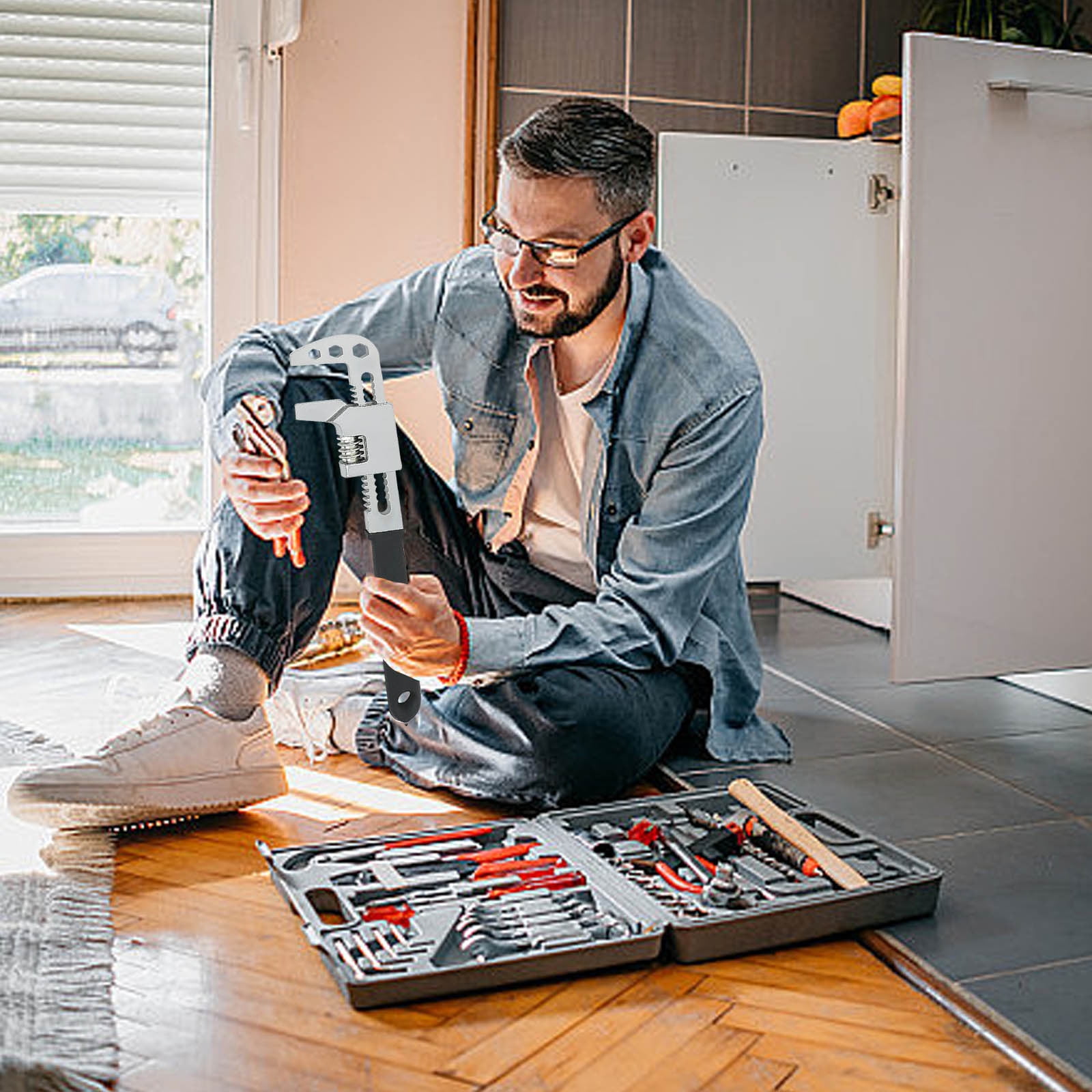 Adjustable Automotive Wrench Set, Wide Jaw Opening, Ideal for Versatile ...