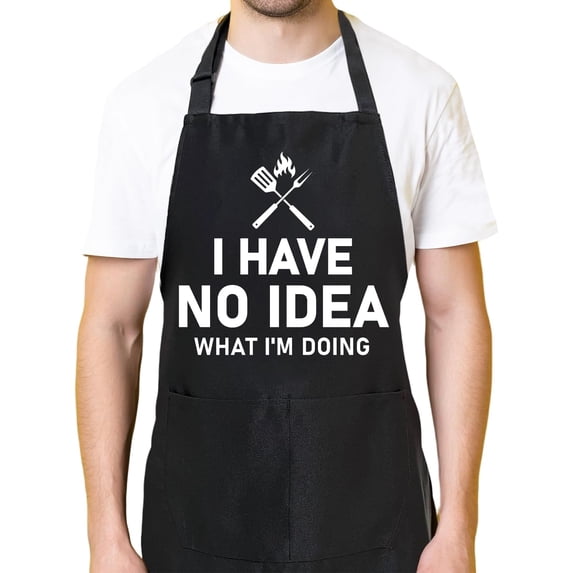 Adjustable BBQ Cooking Baking Kitchen Aprons for Dad Chef with Pockets ...