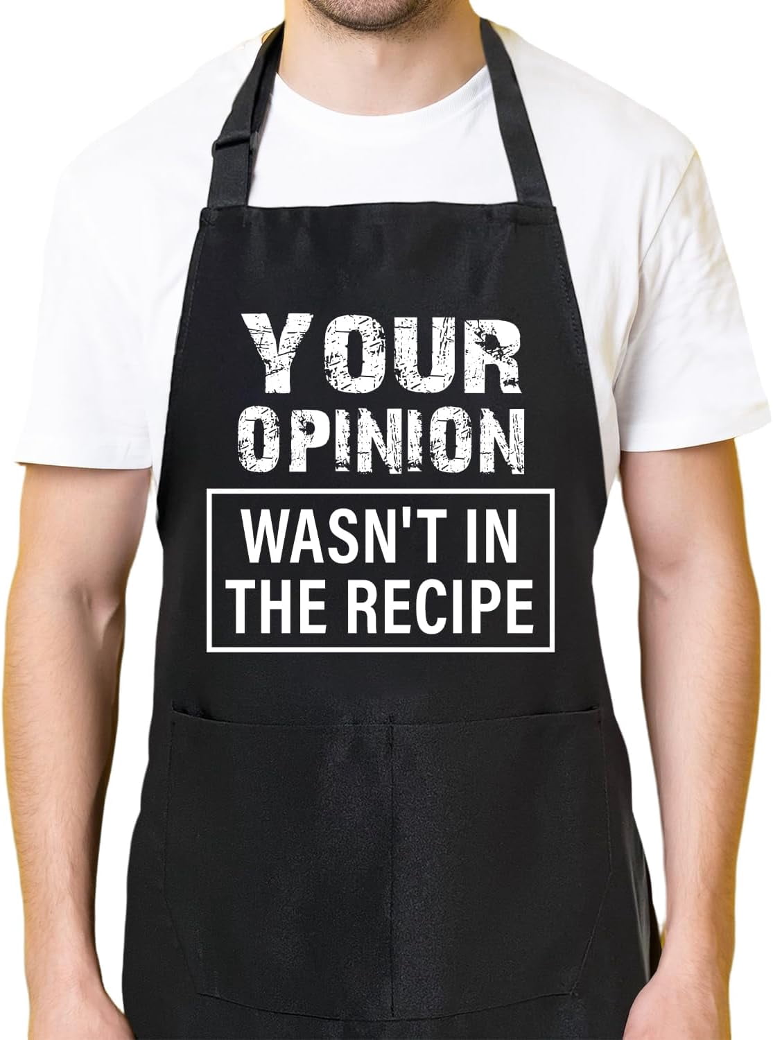 Adjustable BBQ Cooking Baking Kitchen Aprons for Dad Chef with Pockets ...