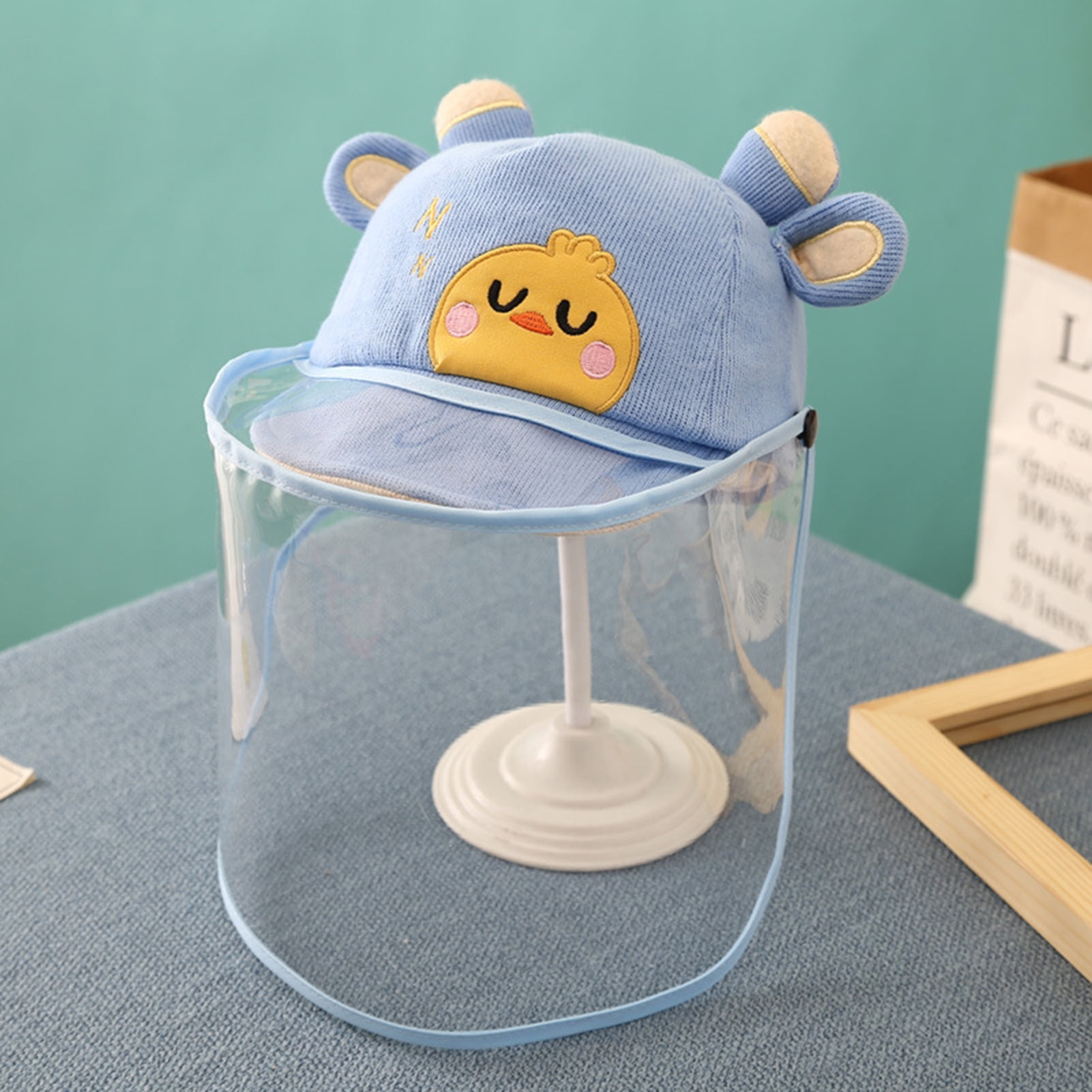 Adjustable Baby Sun Hat Cute Cartoon Infant Outdoor Removable Face ...