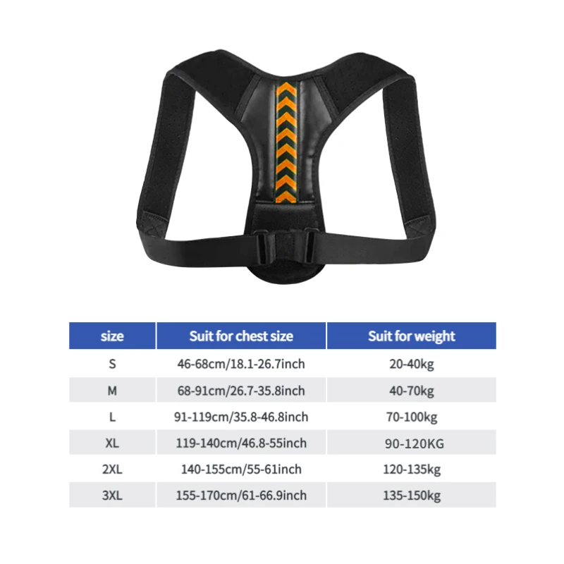 Adjustable Back Shoulder Posture Corrector Belt Clavicle Spine Support ...