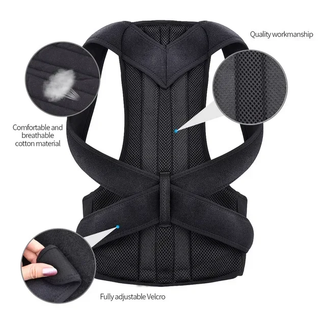 Adjustable Back Shoulder Posture Corrector Belt Clavicle Spine Support ...