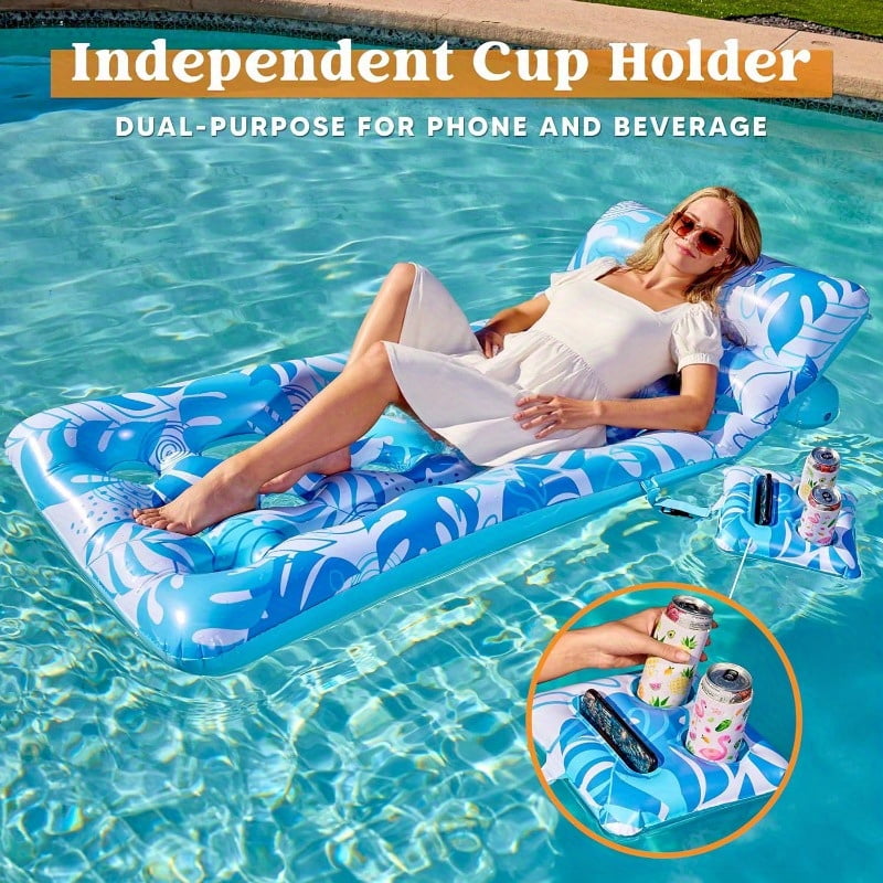 Adjustable Backrest Pool Floats - Tropical Leaves Pool Lounger Floaties Adults, Inflatable ...