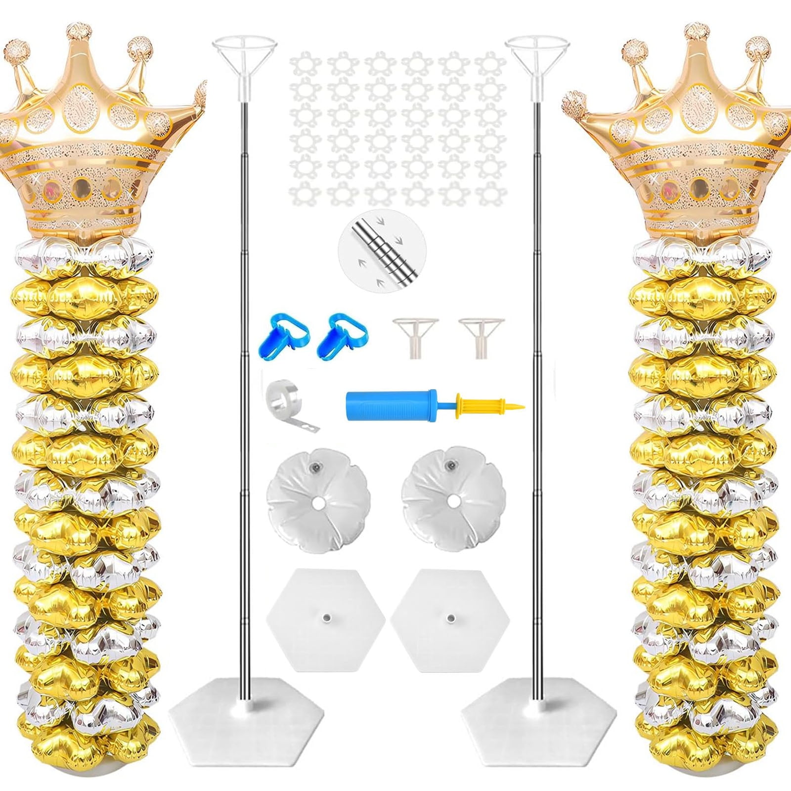 Balloon Column Stand Kit of 2, 7 Feet Height Adjustable Balloon Arch ...