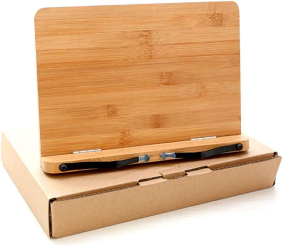 Adjustable Bamboo Book Stand Portable Laptop Table Cookbook Stand Book ...