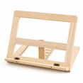 Adjustable Bamboo Book Stand for Reading, Foldable Book Holder with 4 ...
