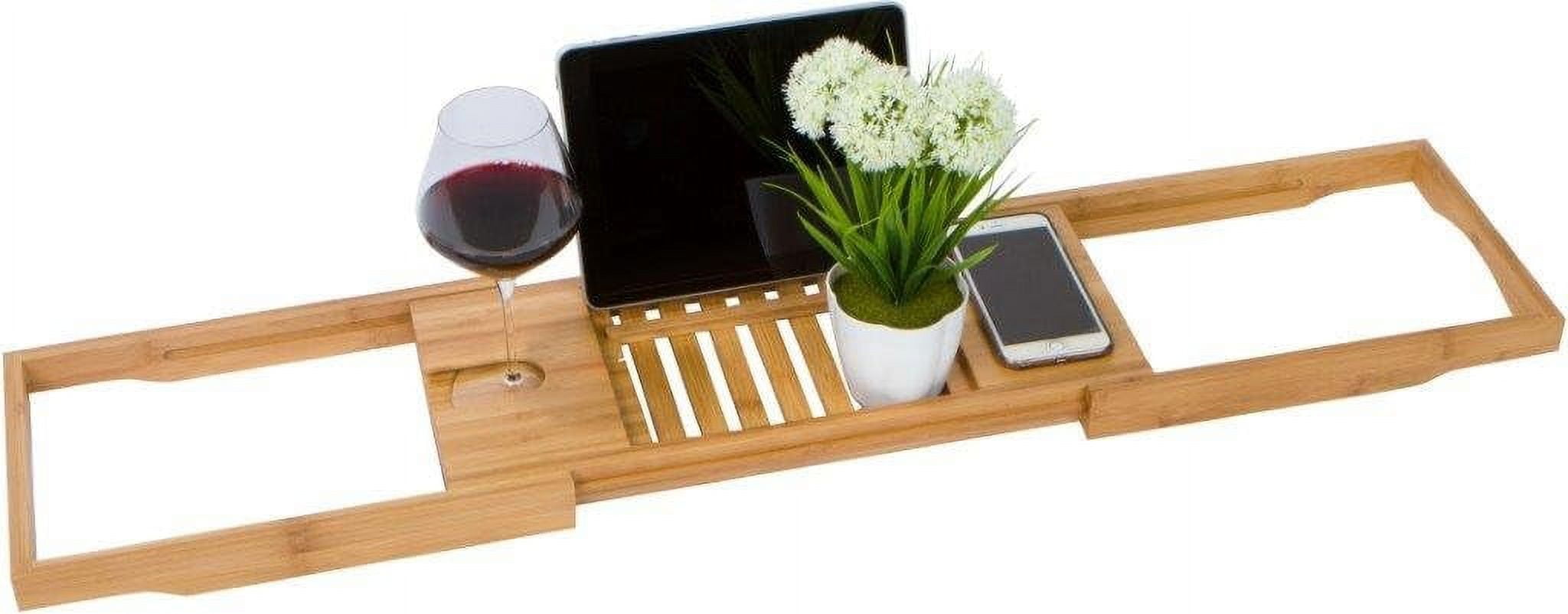 Adjustable Bamboo Tub Organizer Tray Bath Caddy, 28", Tan - Walmart.com