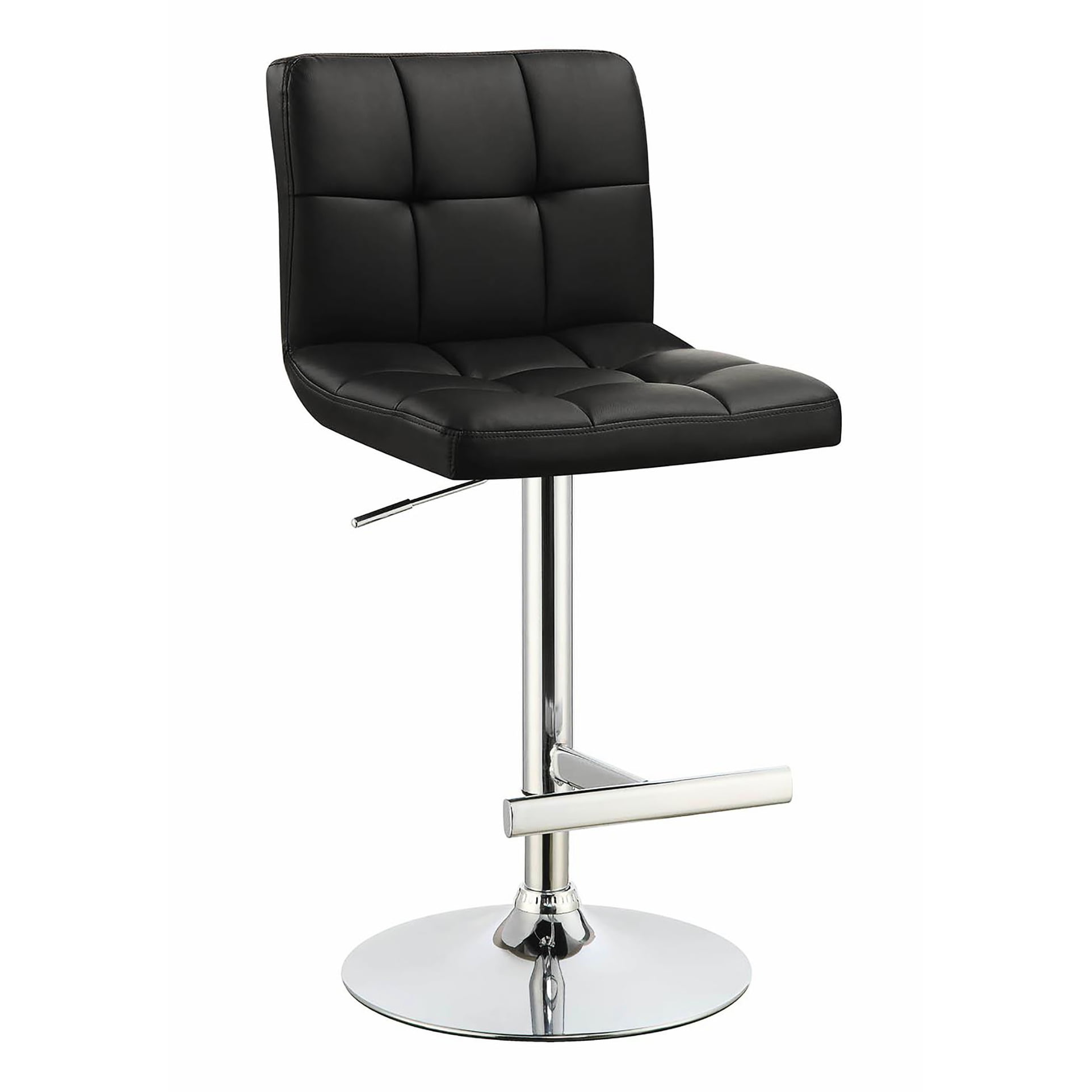 Adjustable Bar Stool (2), Black And , Sleek Modern For Kitchen ...