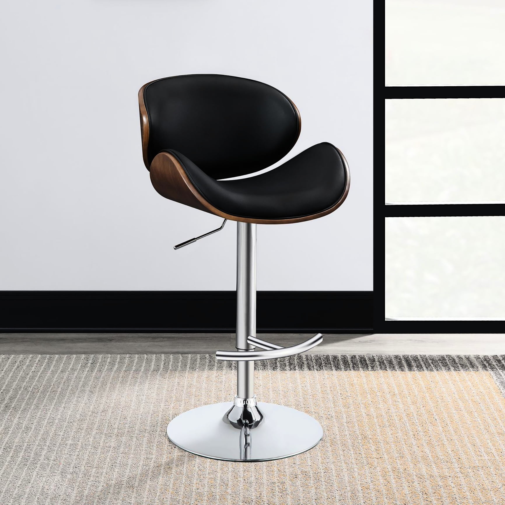 Adjustable Bar Stool | Add Style to Dining Area | Wood and Leatherette ...